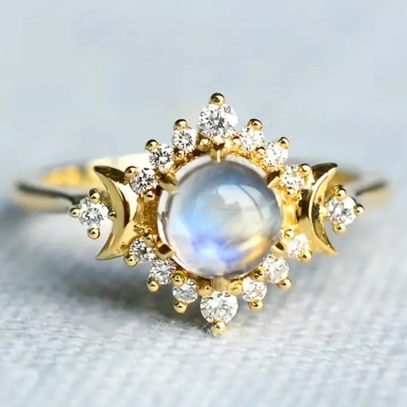 Jewelry | New Bohemian Boho Style Moonstone Gold 18k Magical Ring ...